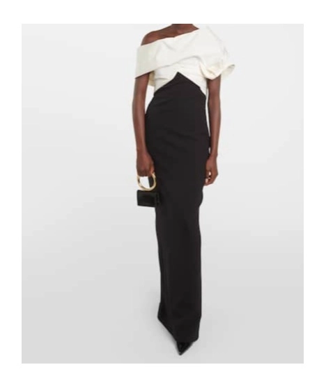 Safiyaa Lerena Vista Crepe And Faille Maxi Gown
