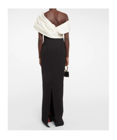 Safiyaa Lerena Vista Crepe And Faille Maxi Gown