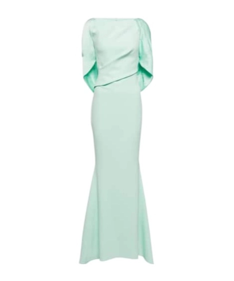 SAFIYAA LONDON Caped Crepe Gown