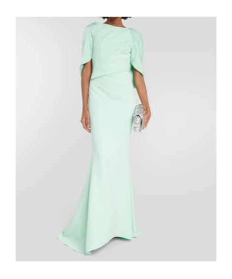 SAFIYAA LONDON Caped Crepe Gown
