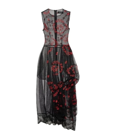 Simone Rocha Floral Embroidered Tulle Midi Dress