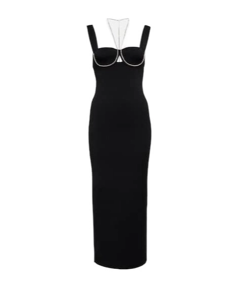 Galvan Celeste Embellished Knit Midi Dress