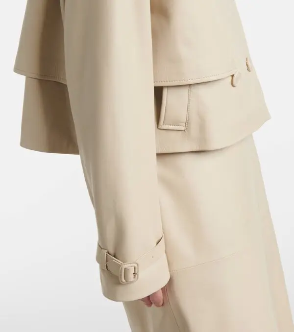JOSEPH Long-sleeved Cropped Leather Jacket
