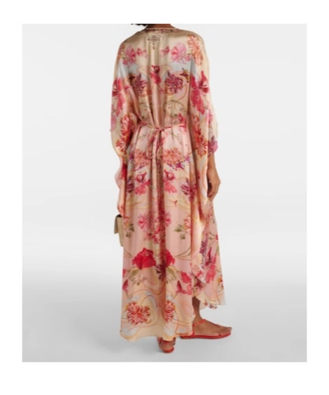 Camilla Embellished Floral Silk Kaftan