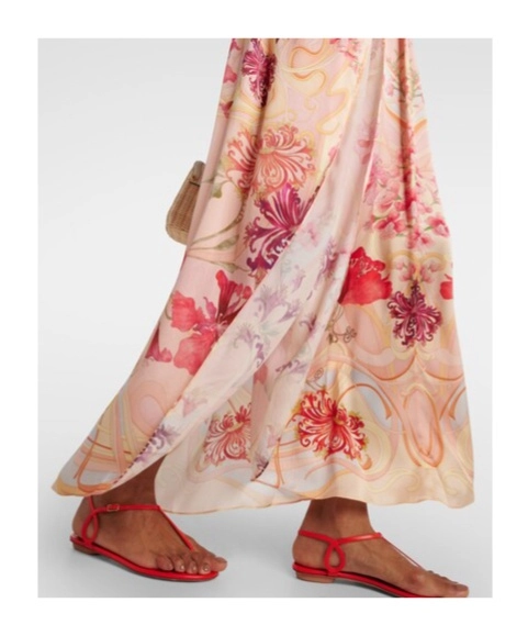 Camilla Embellished Floral Silk Kaftan
