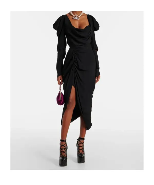 VIVIENNE WESTWOOD Draped Midi Dress - Black