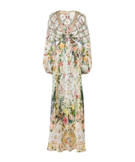 Camilla Cutout Embellished Silk Maxi Dress