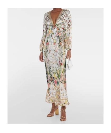 Camilla Cutout Embellished Silk Maxi Dress