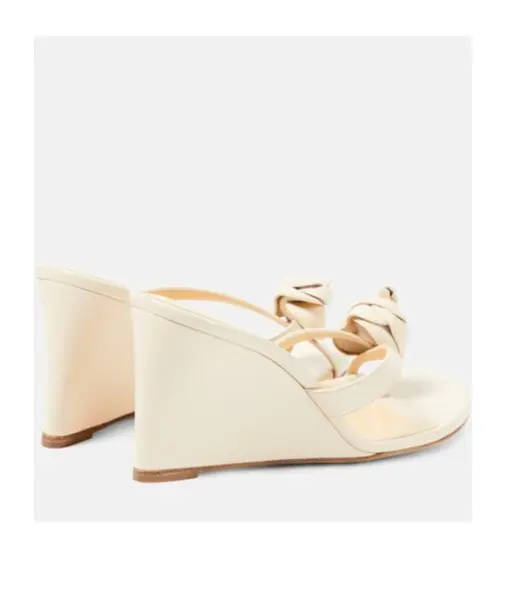 Magda Butrym Floral-appliqué Leather Wedge Sandals