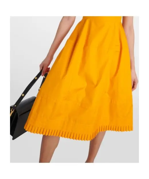 Marni Pleated Cotton Midi Dress