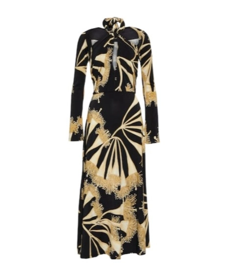 Johanna Ortiz Halterneck Jersey Midi Dress - Black