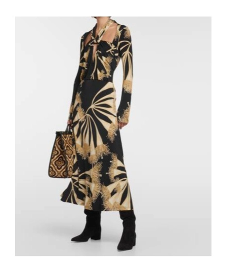 Johanna Ortiz Halterneck Jersey Midi Dress