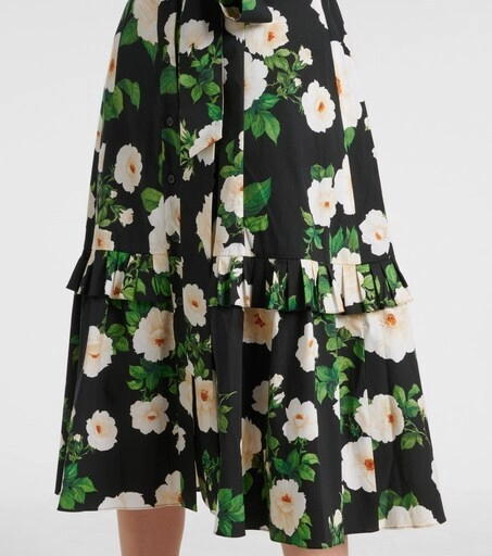 Carolina Herrera Floral Cotton-blend Midi Dress