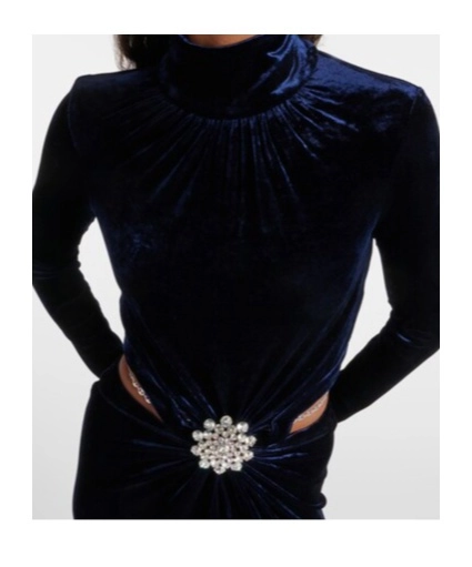 Rabanne Crystal-embellished Velvet Maxi Dress - Black