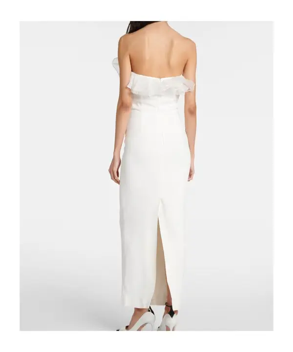 Alessandra Rich Organza Trimmed Crepe Bodice Gown