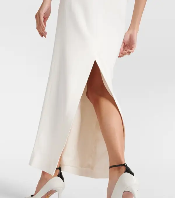 Alessandra Rich Organza Trimmed Crepe Bodice Gown