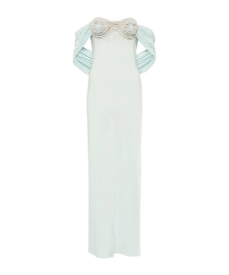 Magda Butrym Crochet-trimmed Off-shoulder Maxi Dress - White
