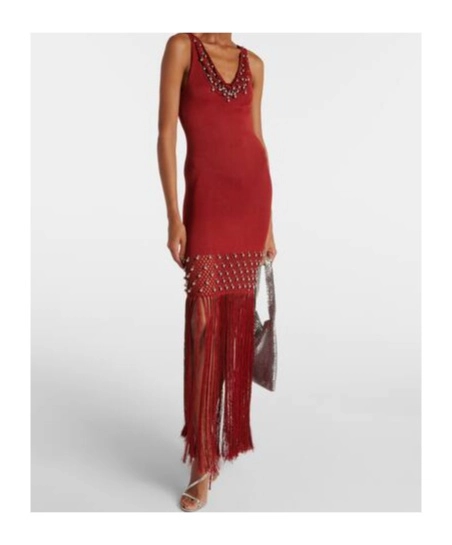 Rabanne Embellished Crochet Midi Dress