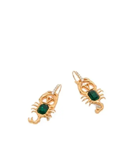 Valentino Garavani Gardienne Earrings In Metal, Crystals And Glass - Yellow