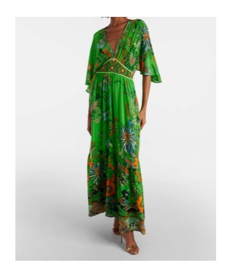 Camilla Embellished Floral Silk Maxi Dress