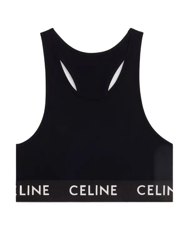 Celine Technical Jersey Bra Top - Black