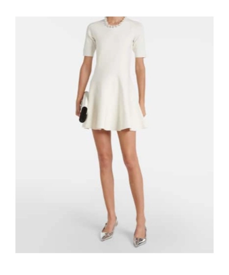 Monique Lhuillier Embellished Knitted Minidress