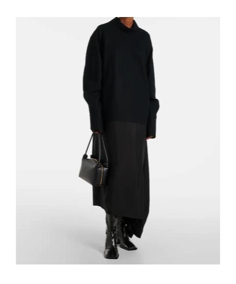 JIL SANDER Convertible Wool Midi Dress