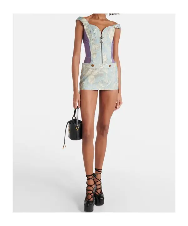 VIVIENNE WESTWOOD Foam Corset Cotton Miniskirt - Gray