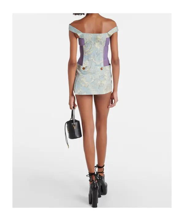 VIVIENNE WESTWOOD Foam Corset Cotton Miniskirt - Gray