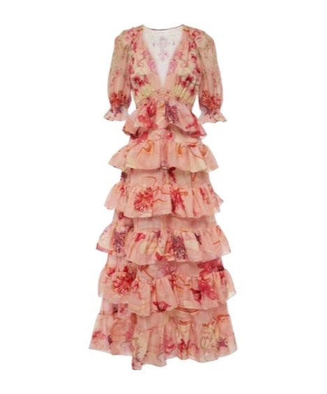 Camilla Embellished Floral Cotton And Silk Maxi Dress - Nude
