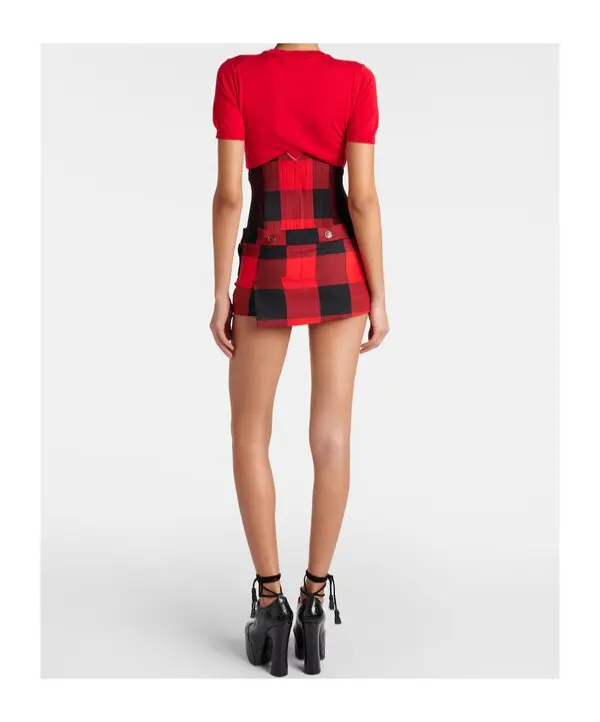 VIVIENNE WESTWOOD Foam Checked Virgin Wool Miniskirt