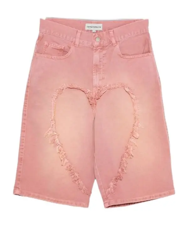 CARNE BOLLENTE Frayed Heart-motif Shorts - Pink