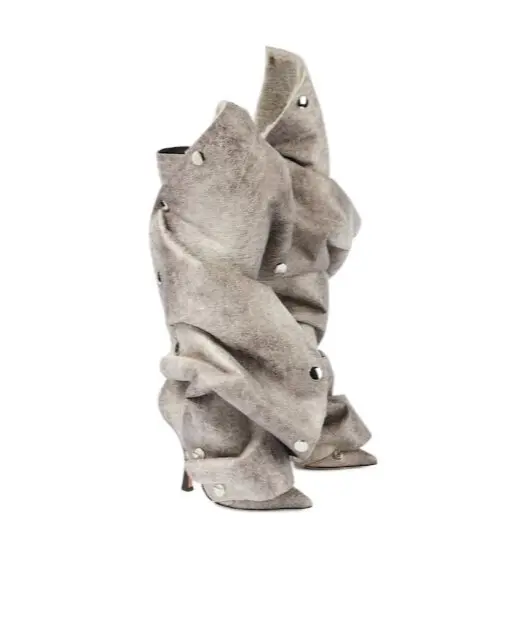 Y/project Snap Faux Leather Knee-high Boots - Nude