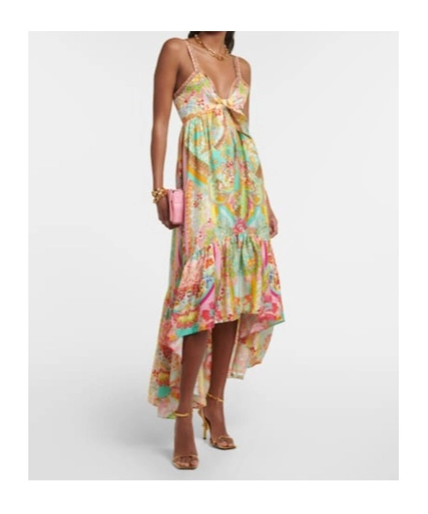 Camilla Printed Ruffled Silk Midi Dress