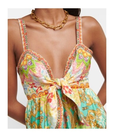 Camilla Printed Ruffled Silk Midi Dress