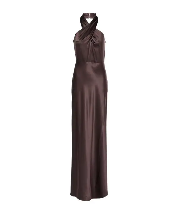 Veronica Beard Alberta Silk-blend Satin Maxi Dress