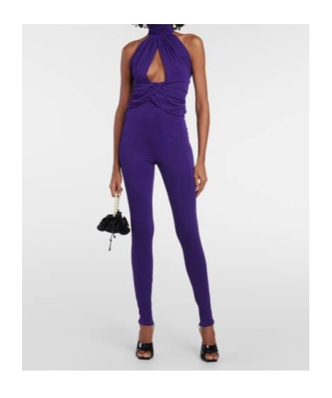 Magda Butrym Gathered Halterneck Jersey Jumpsuit