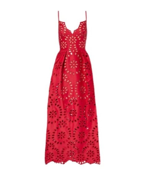 Elie Saab Embroidered Satin Gown - Red