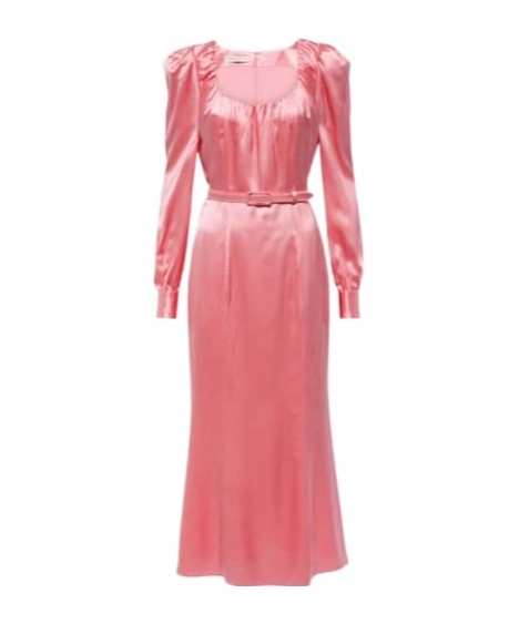 Alessandra Rich Silk Satin Midi Dress - Pink