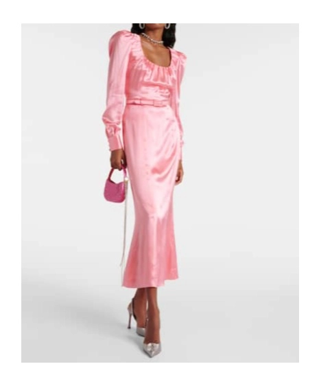 Alessandra Rich Silk Satin Midi Dress