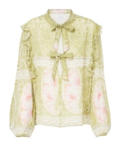 Giambattista Valli Printed Silk Georgette Blouse - Nude