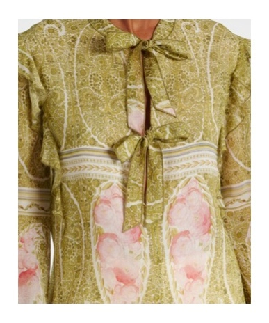 Giambattista Valli Printed Silk Georgette Blouse With Ruffle And Tie Details