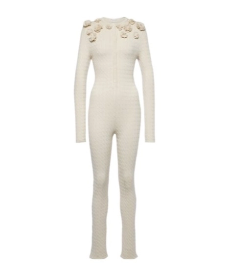 Magda Butrym Cable-knit Silk Jumpsuit - White
