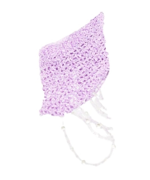 SUSAN FANG Beaded Crochet Asymmetrical Top