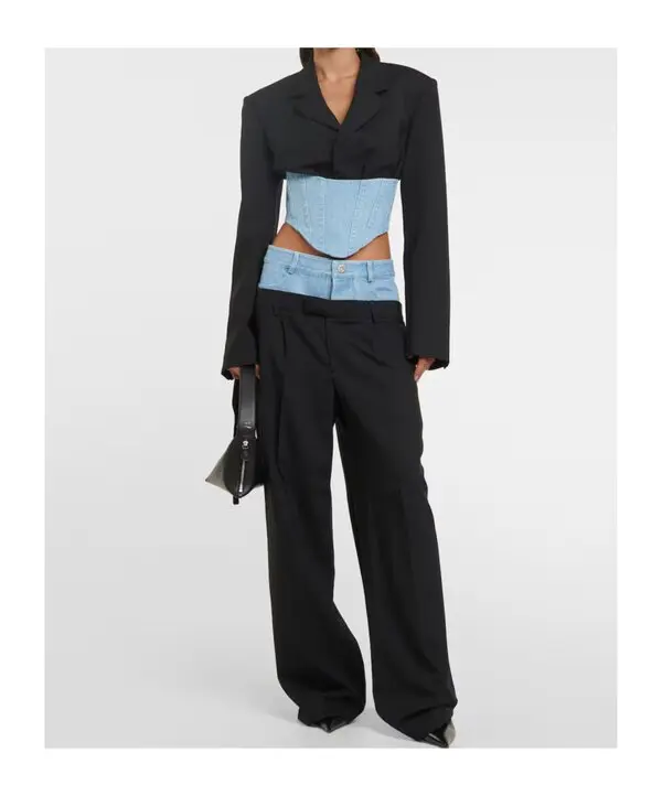 DION LEE Cowboy-cloth Patchwork Suit Jacket
