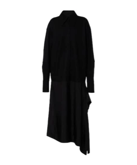 JIL SANDER Asymmetrical Shirt Dress - Black