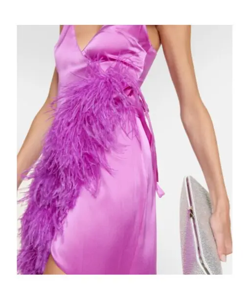 David Koma Feather-trimmed Gown
