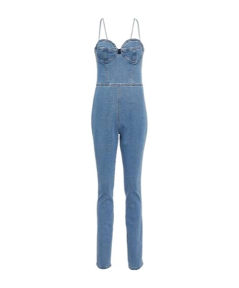 Magda Butrym Bustier Denim Jumpsuit - Blue