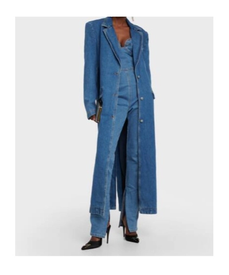 Magda Butrym Strapless Denim Bustier Jumpsuit
