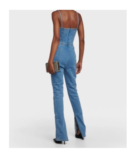 Magda Butrym Strapless Denim Bustier Jumpsuit